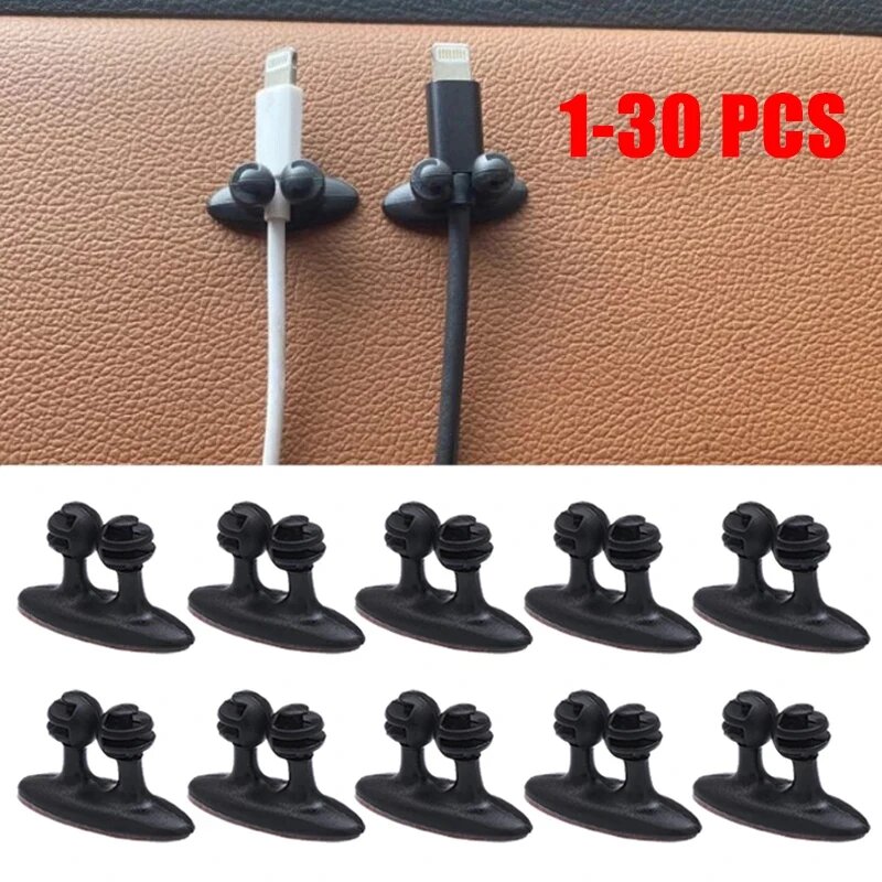 Автомобильный держатель для кабелей черный 30PCS