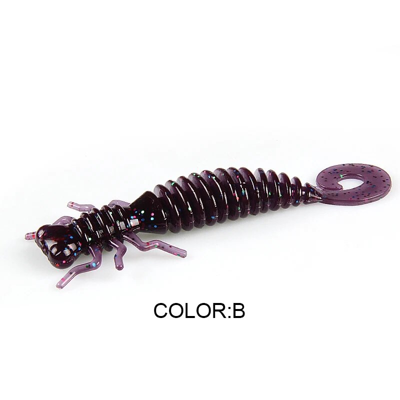 BEARKING Larva Силиконовые Приманки Фиолетовый, 60mm 8pcs, B