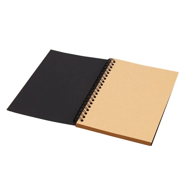 Блокнот спиральный 14x21см, 50 листов, Black-Khaki