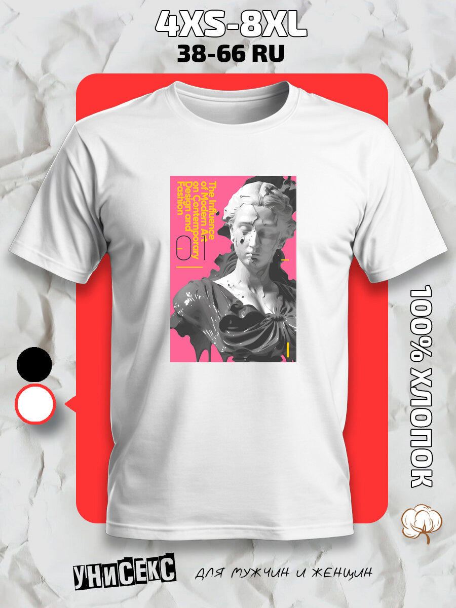 Футболка с принтом бюст девушки