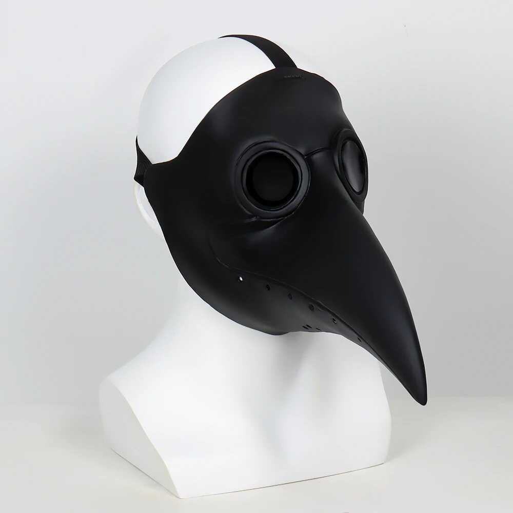 Латексная маска чумного доктора PD black