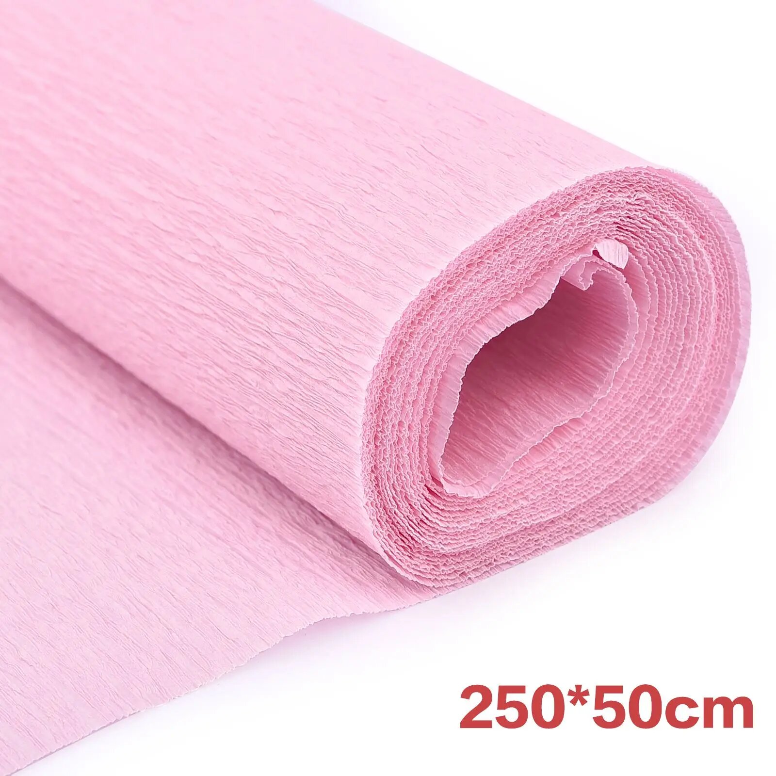 Цветная гофрированная бумага для рукоделия 250x25см Розовый, 1491880