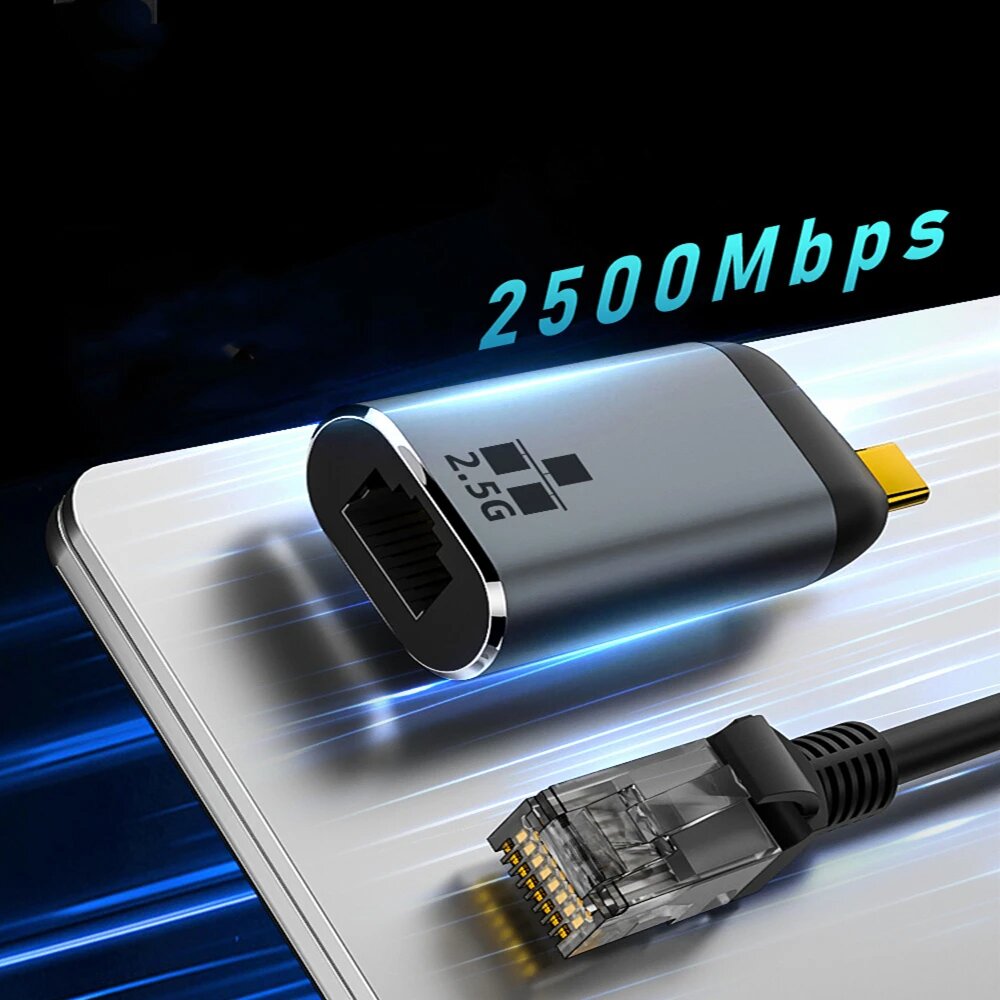 USB C Ethernet адаптер 1000Mbps, RTL8153Chip — фото 1
