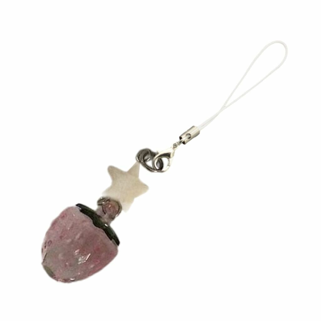 Брелок, Подвеска на цепочке для мобильного телефона с клубничной звездой-Красная