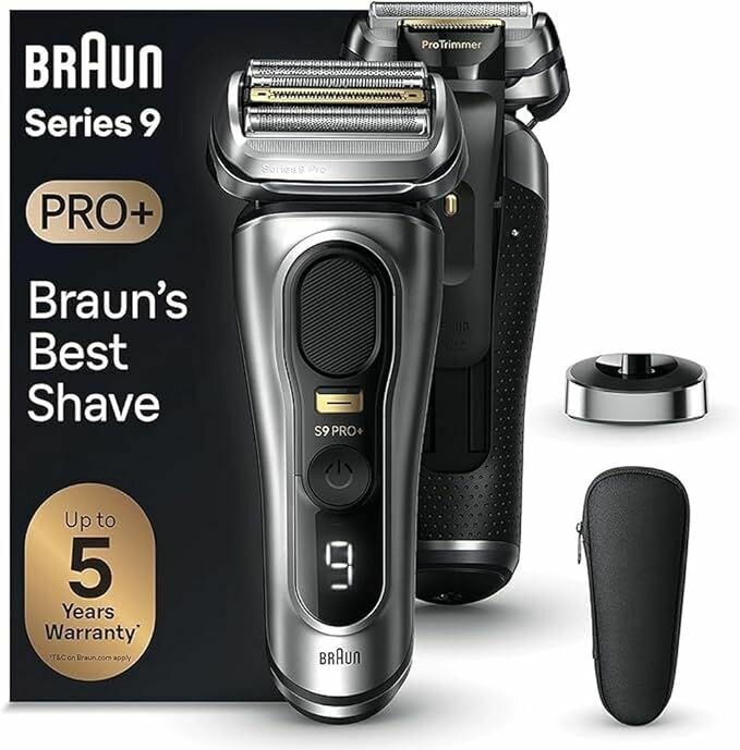 Германия Braun Series S9 Pro+ 9617S, моющаяся электробритва 3 лезвия черная с защитным колпачком с подставкой мужские
