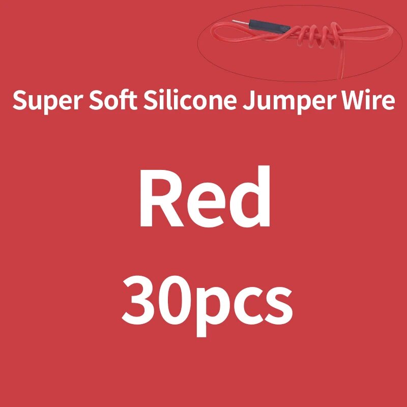 10/50 шт, супермягкая силиконовая перемычка, 1-контактный кабель Dupont, 26AWG, гибкий линейный разъем без пайки для DIY Arduino