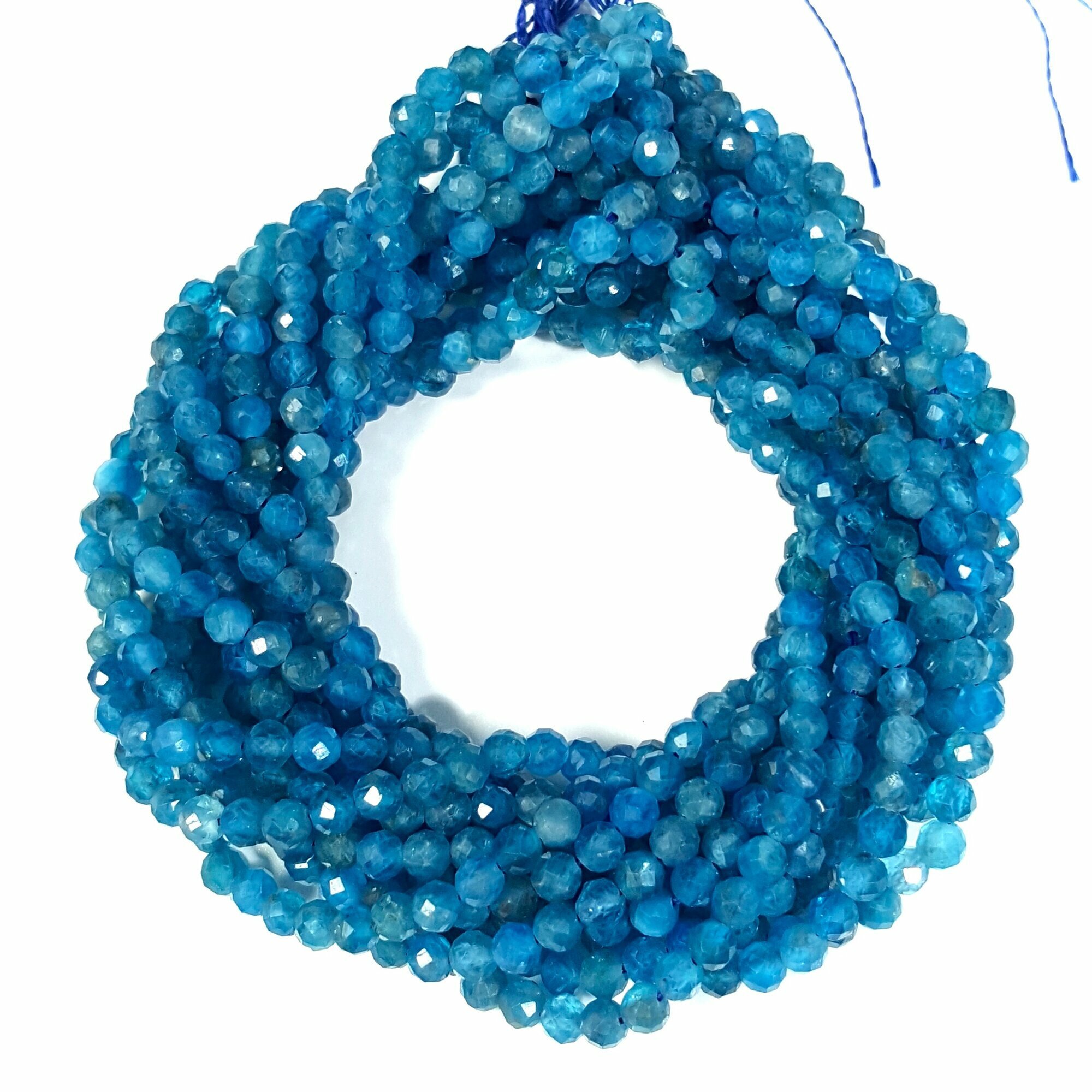 Бусины апатит A граненый 3,3 мм (нить 19 см), Suntrim