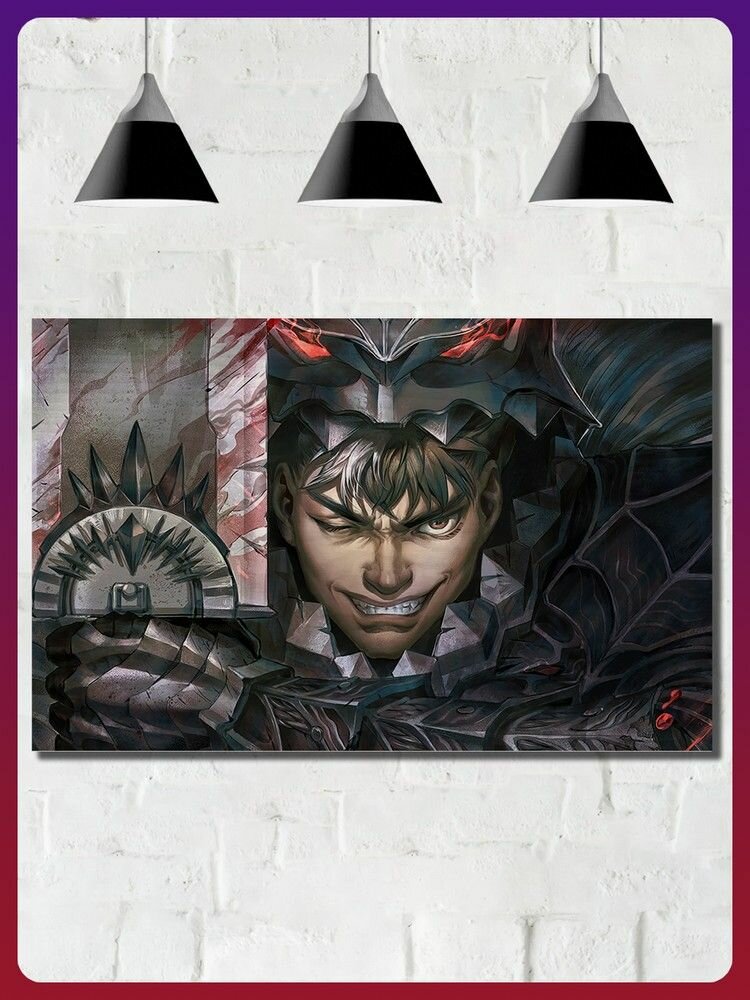 Картина интерьерная на дереве Аниме Берсерк (Berserk, Гатс, Гриффит, Каска, Япония, манга) - 6241289