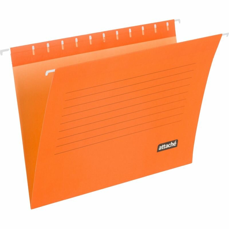 Папка подвесная Attache, А4, картон, оранжевый, до 200 листов, 5 шт./уп.