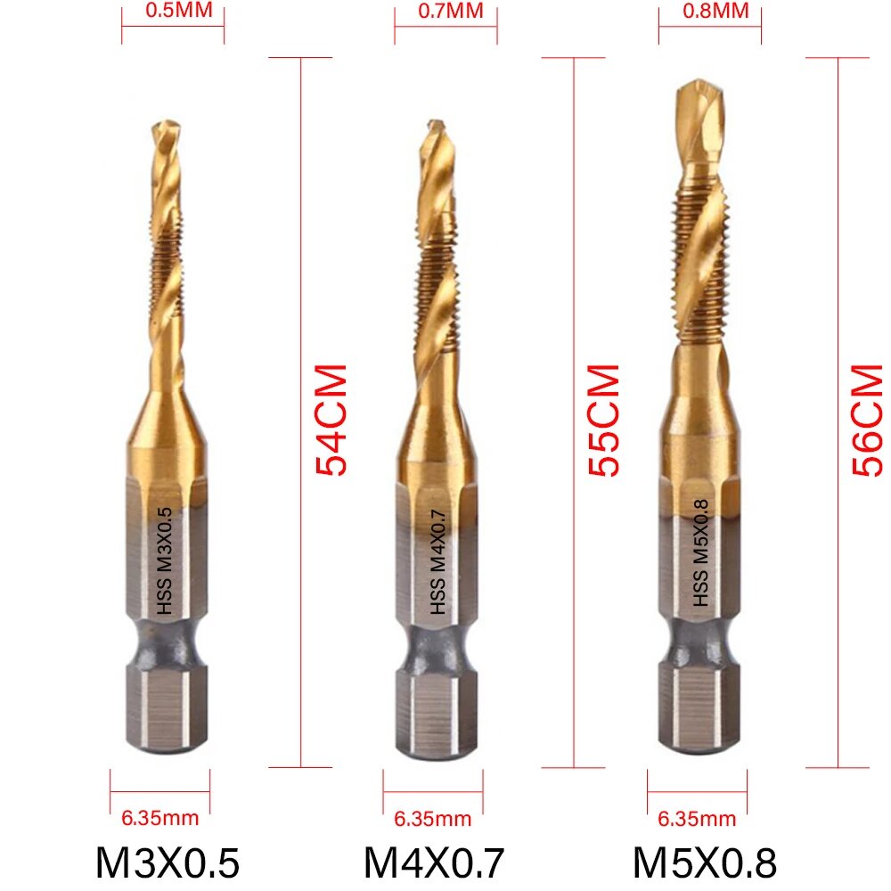 Метчики KRIOCY M3-M10, 3pcs set