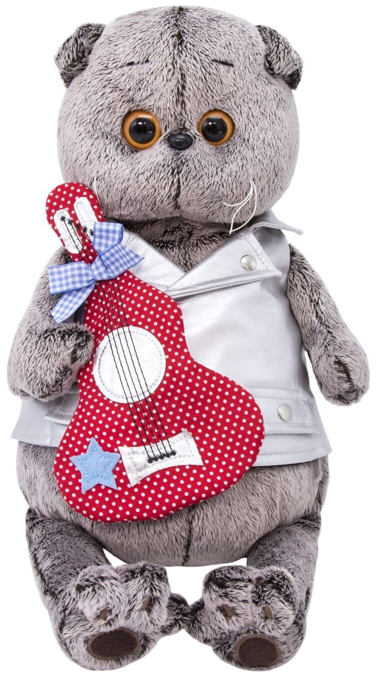 Budi Basa Мягкая Игрушка Кот Басик в жилете с гитарой (30см, в подарочной коробке) Ks30-104