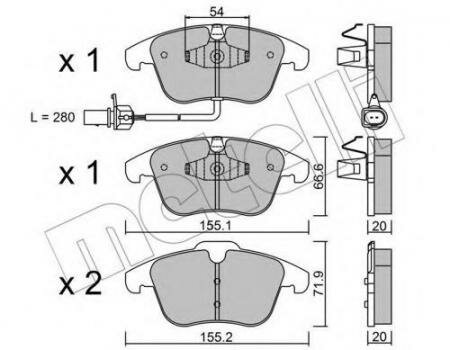 Колодки тормозные передние к-кт, 2206752 METELLI 22-0675-2