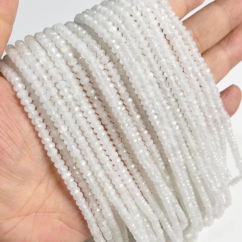 Натуральные апатит бусины Rondelle vinswet 3*4 мм Белый, jade