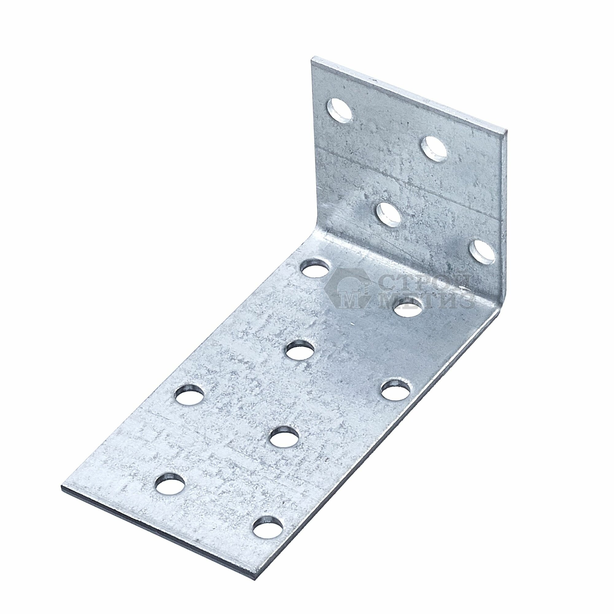 Крепежный анкерный уголок Стройметиз 40х80х120, покрытие - цинк, 1 шт.