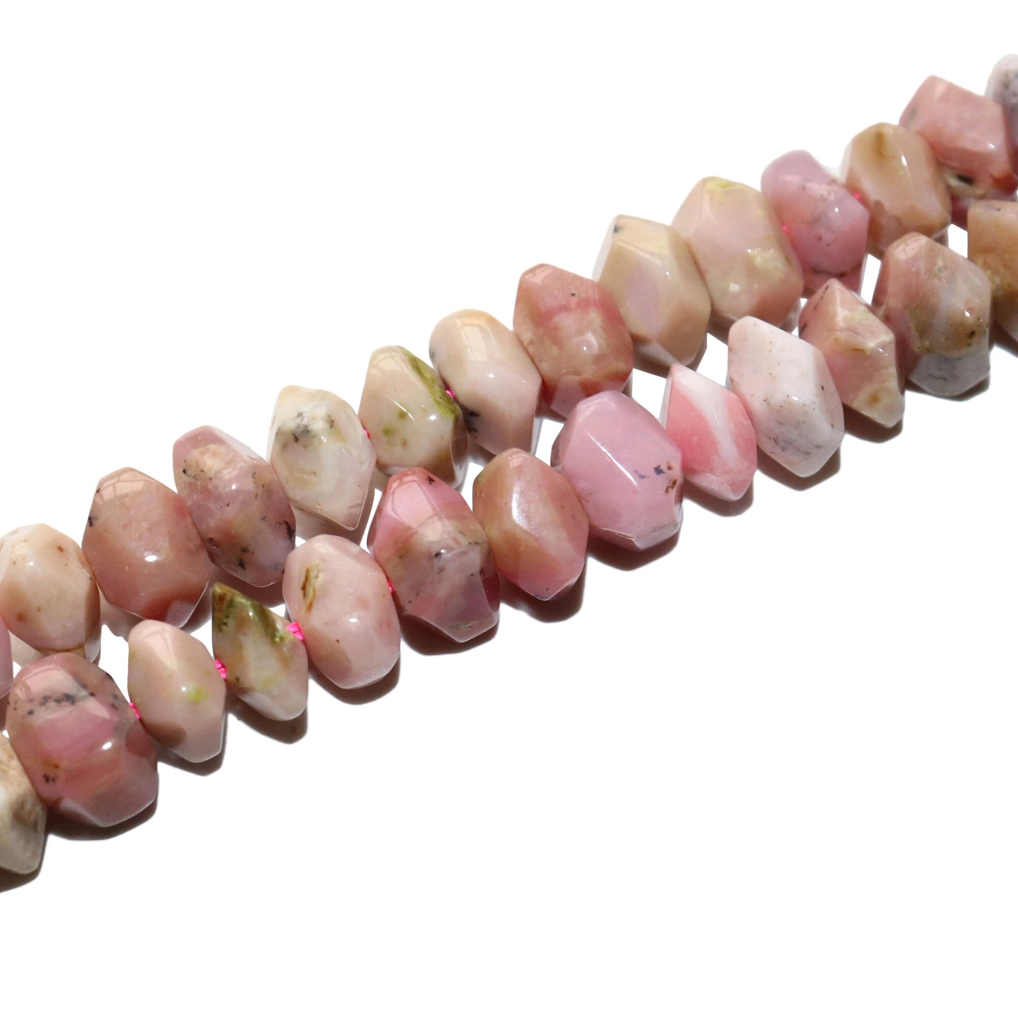 Натуральные бусины SYSRXLR аметист, кварц, апатит, родонит 6*11 мм Pink Opal