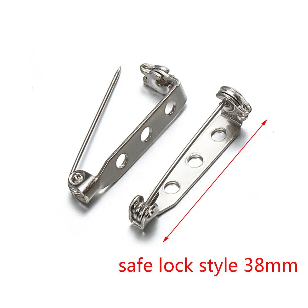 Булавки для брошей из нержавеющей стали 316, 20 шт. Safe lock-38mm
