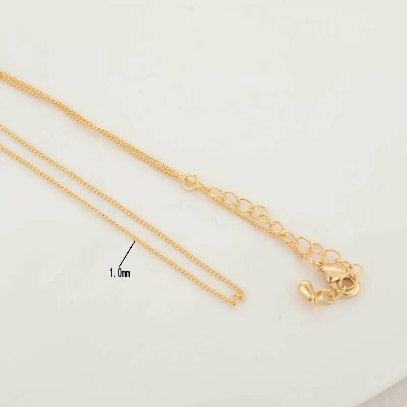 Латунные цепочки для ожерелий Florainer Tina, 2 шт, золотистого цвета, 45 см Style 2