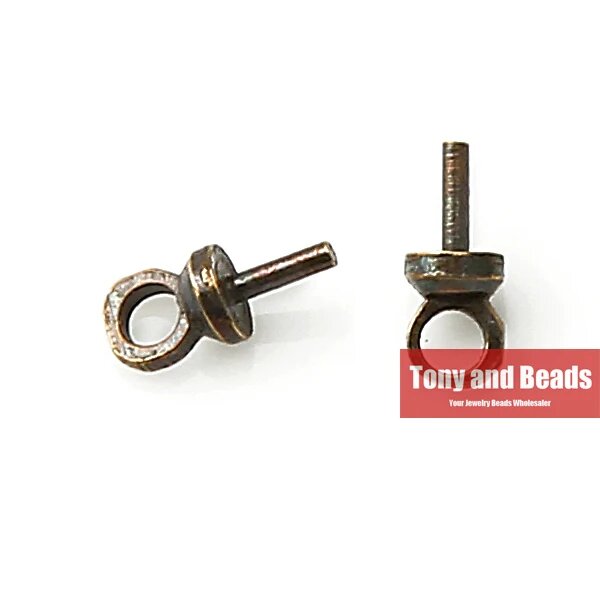 Заколки для глаз с жемчужными шармами Тониandbeads EW34 золотого и серебристого цвета Bronze Plt