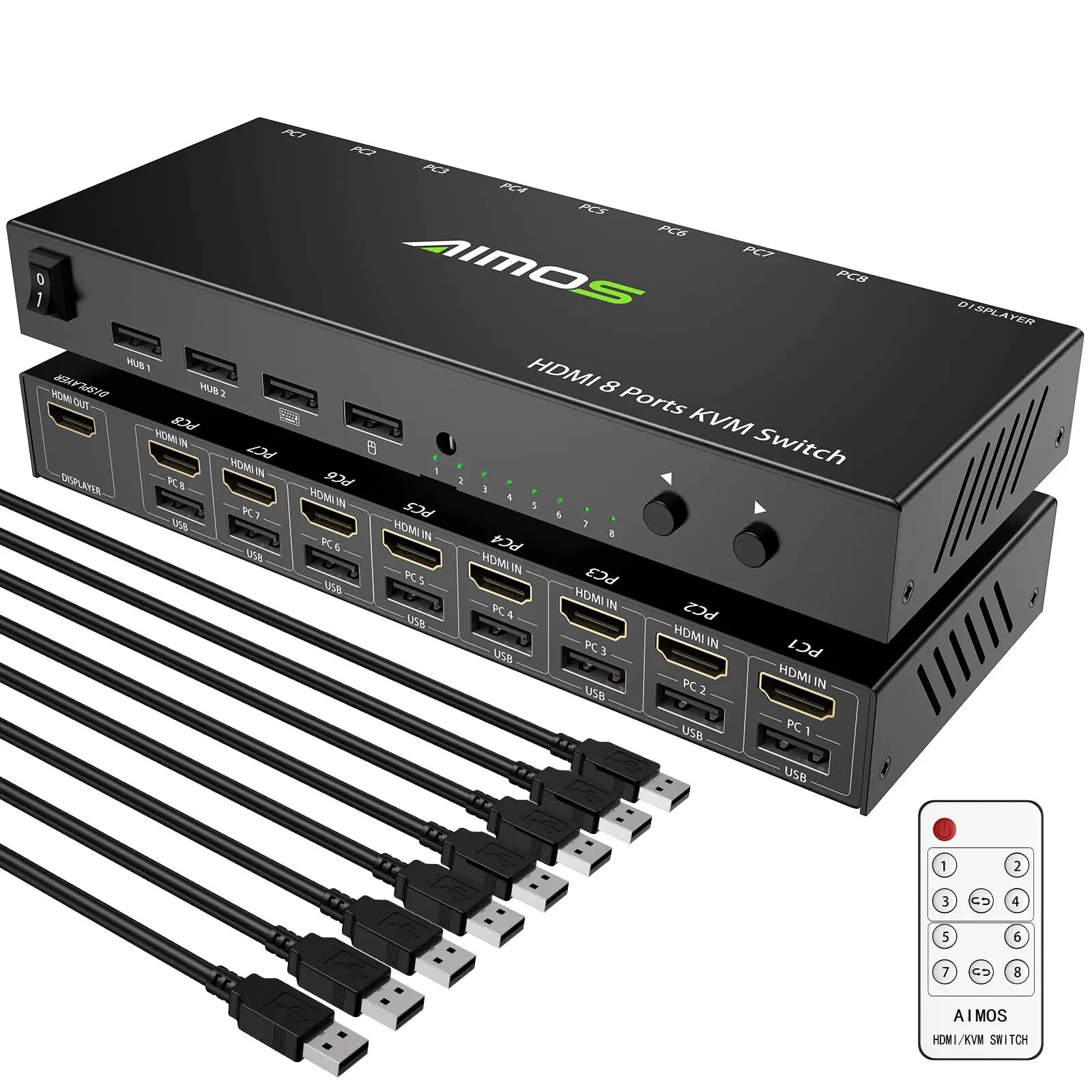 Aimos HDMI KVM-переключатель 8 портов с UK адаптером