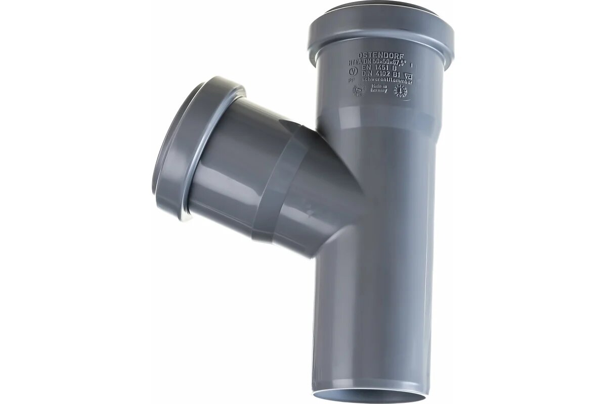 Тройник двухраструбный 67° HTEA 50/50 Ostendorf 112300 для трубопроводов и систем