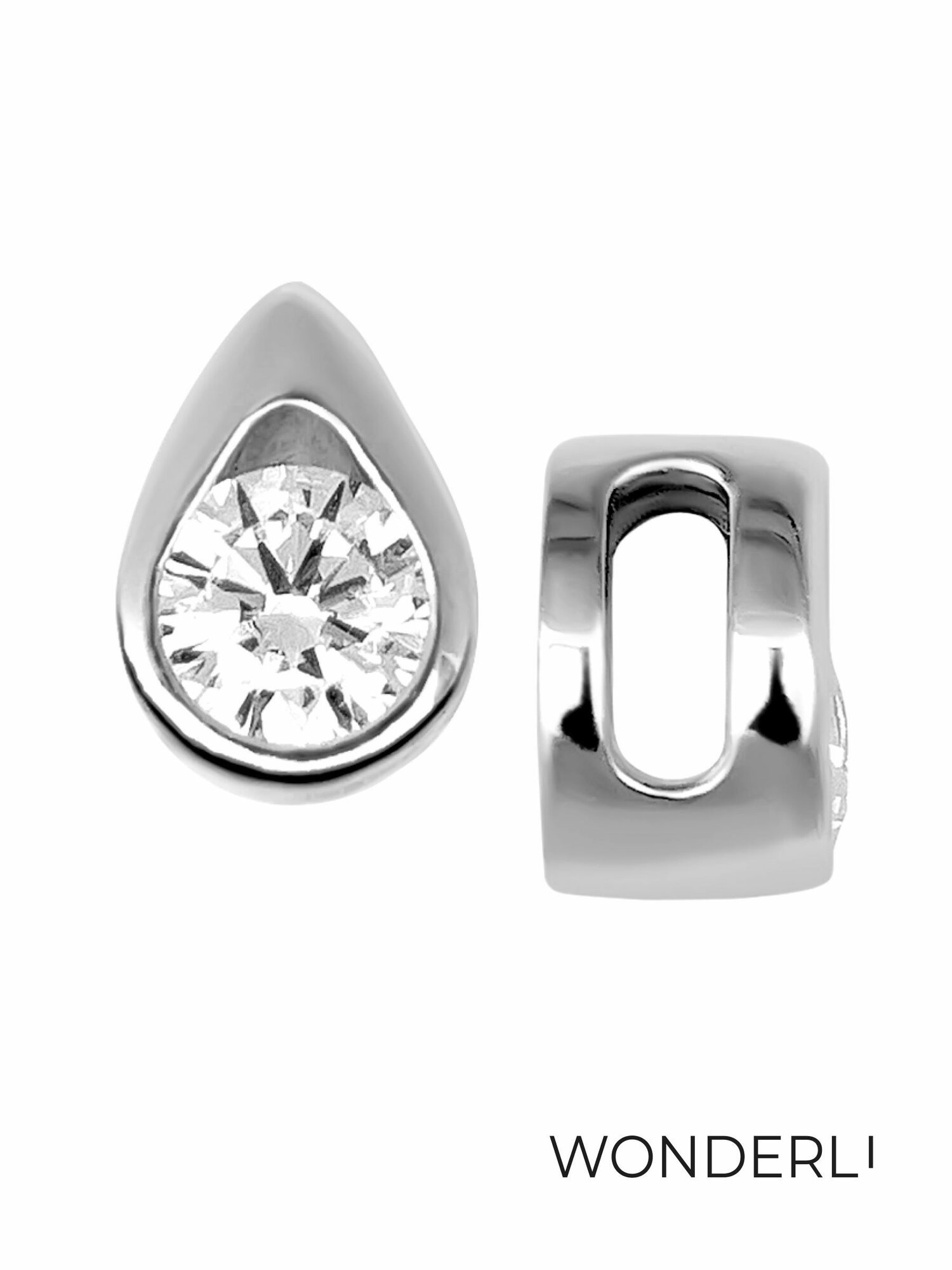 Подвеска, серебро, 925 проба, родирование, фианит