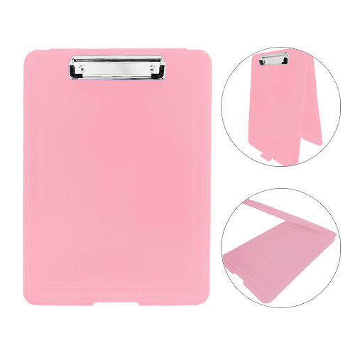 Планшет с боксом для бумаг KWELT А4, розовый, пластик, глубина бокса - 20мм
