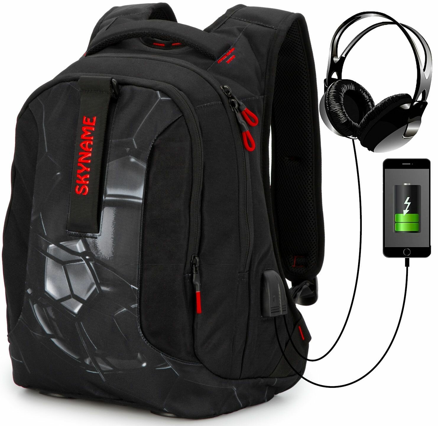 Рюкзак школьный подростковый городской мужской 17л А4 SkyName (СкайНейм)