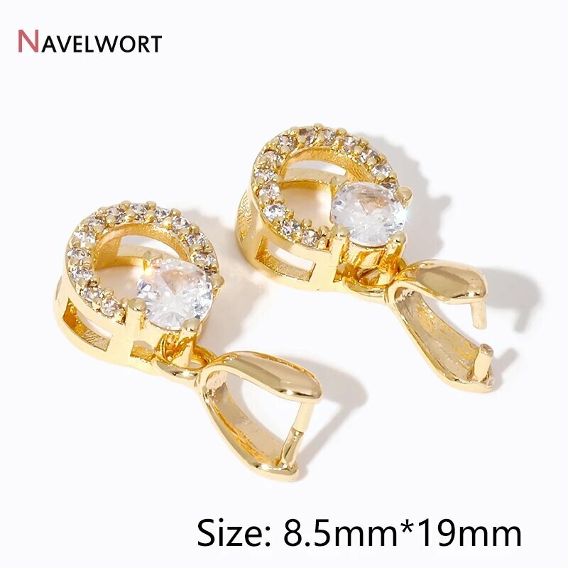 Кулоны из латуни с циркониевой подвеской NAVELWORT 2 pieces, 14K gold plated