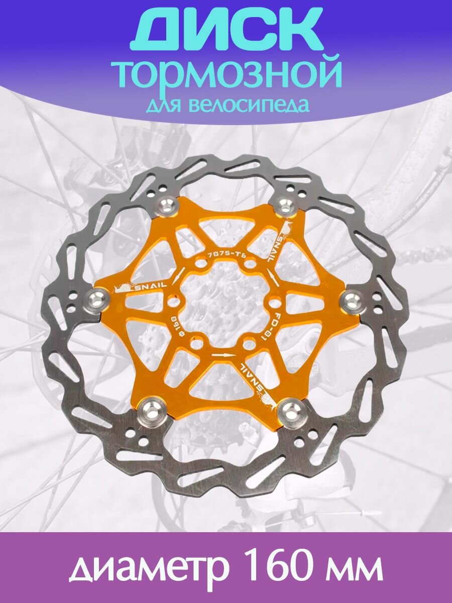 Тормозной диск 160 мм для велосипеда / Велосипедный ротор дискового тормоза