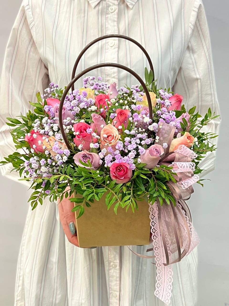 Сумочка из роз «Бетти» - M (до 35 см)