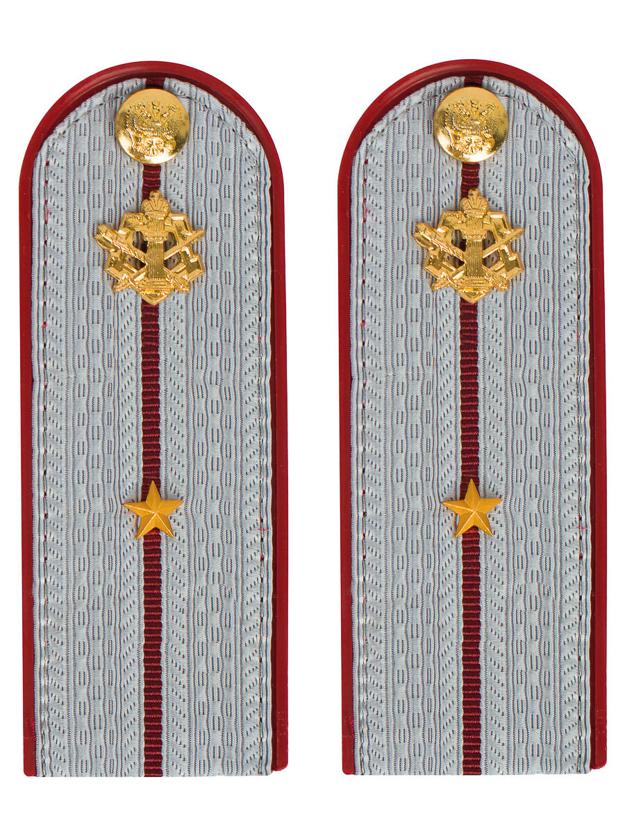 Погоны Фсин на рубашку Пластик, звание Младший лейтенант цвет серый 14х5,5см