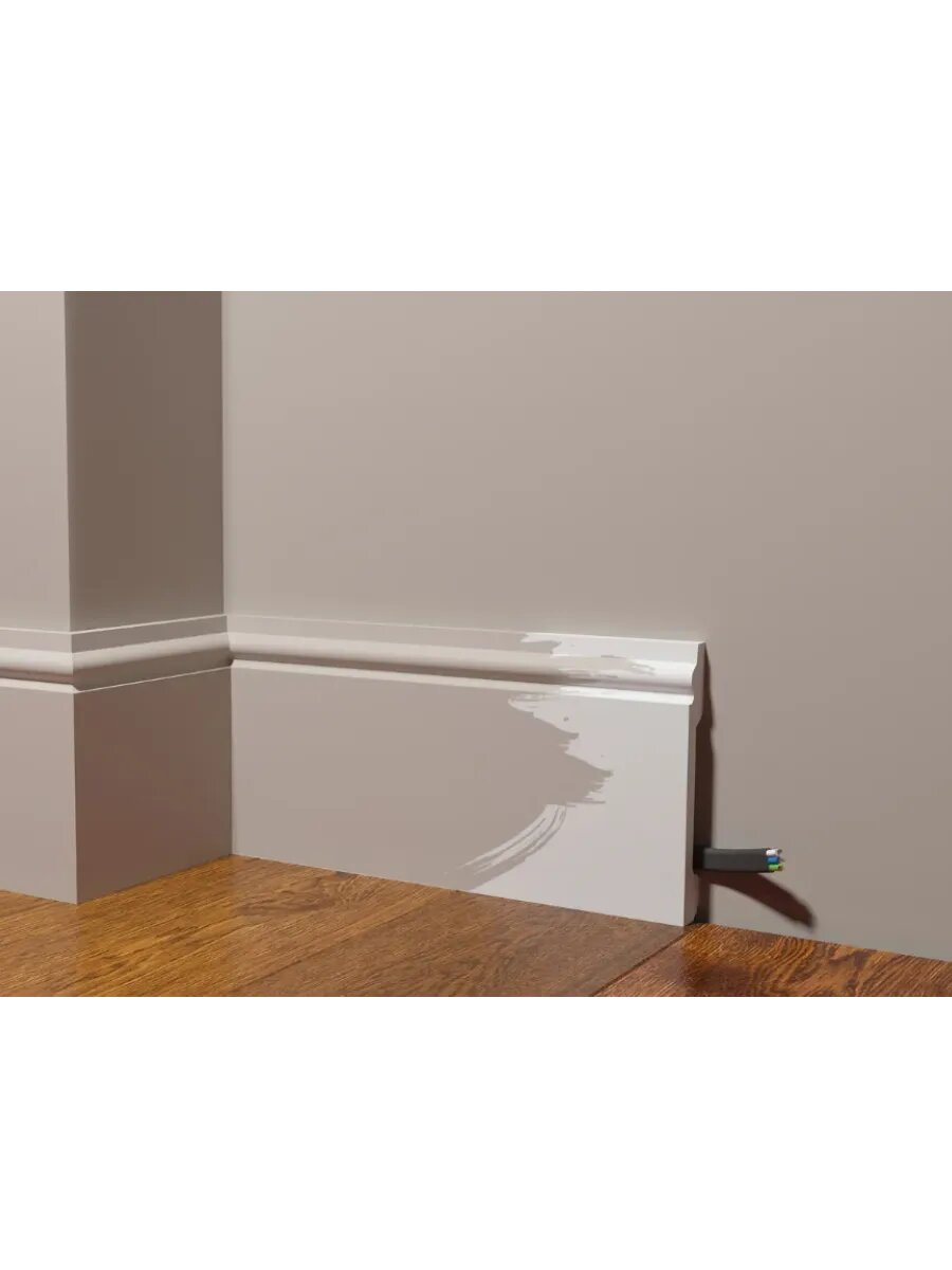 Плинтус напольный дюрополимер белый DD31 200х13.8х2 см