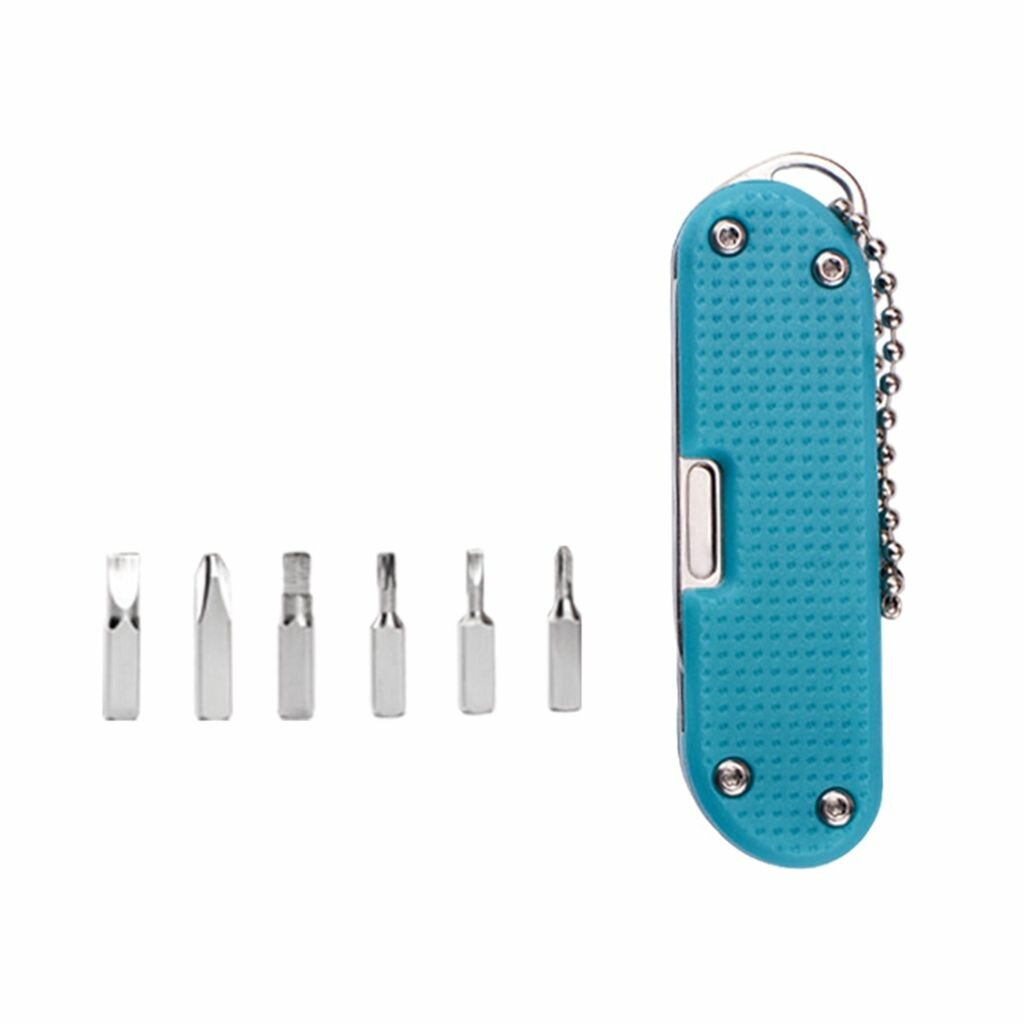 Портативный складной нож-ключ с отверткой - синий, 1 набор