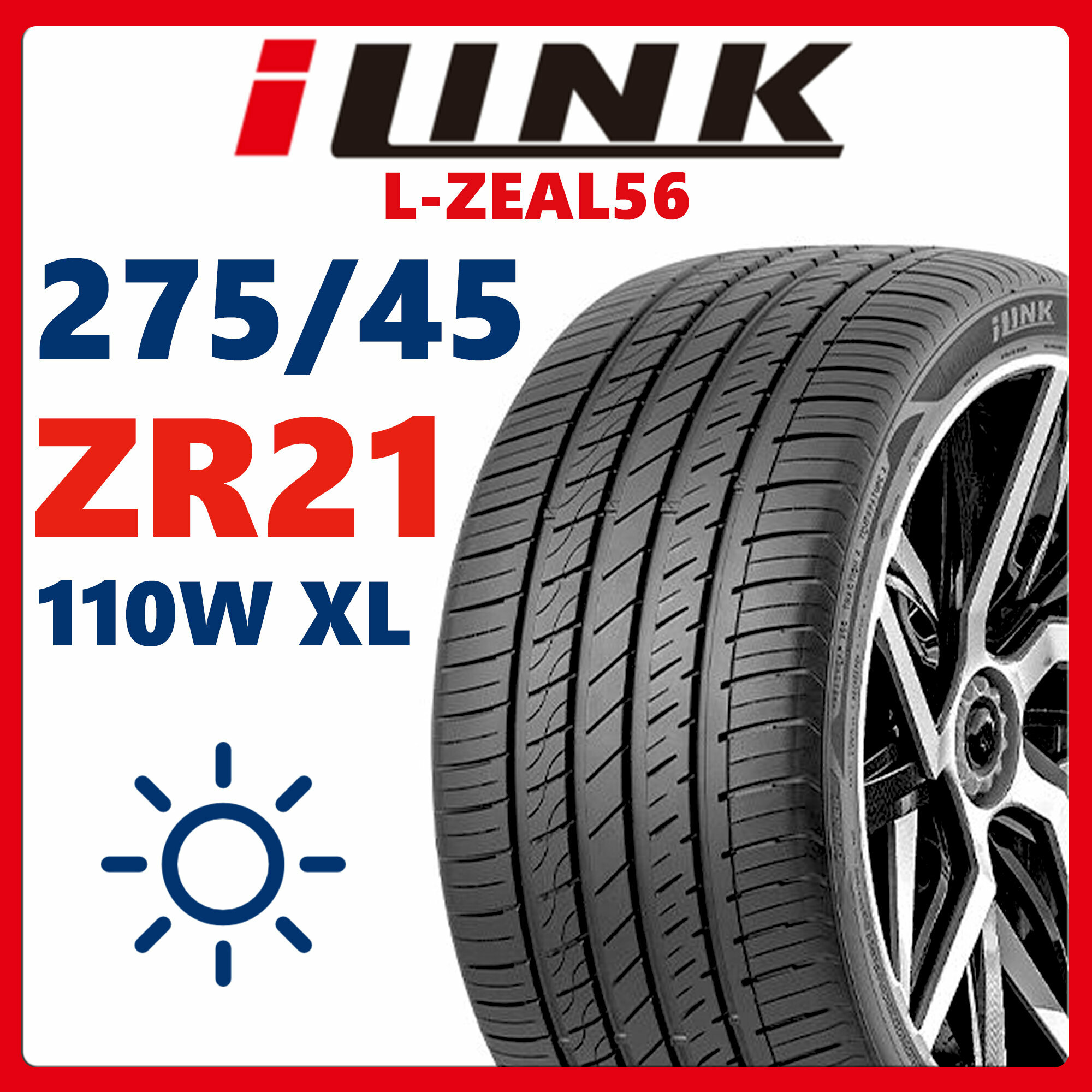 Летние шины iLink L-Zeal56 275/45 ZR21 110W XL асимметричный, ненаправленный протектор