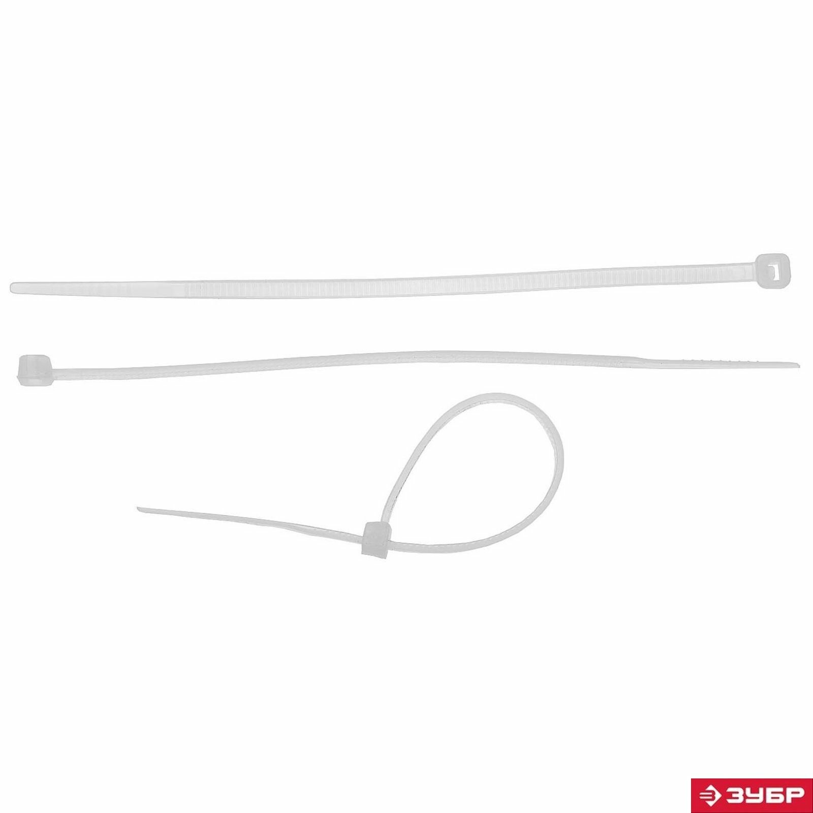ЗУБР 600х9 мм, 10 шт, хомуты стяжки нейлоновые белые Профессионал