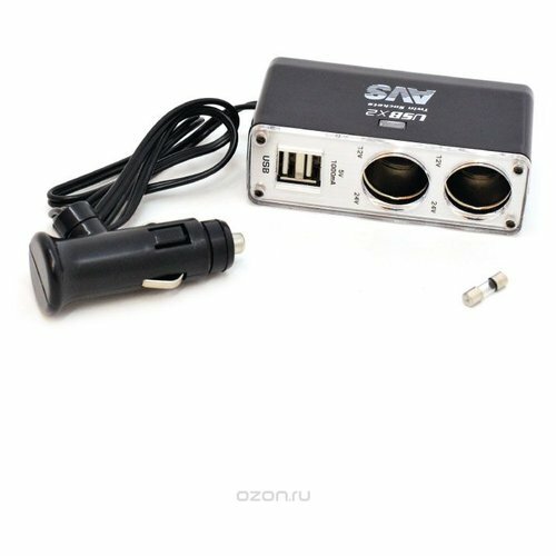 Разветвитель прикуривателя AVS CS219U, со светодиодной подсветкой, 2 выхода + 2 USB, 12/24В Avs Industrial Co 43262