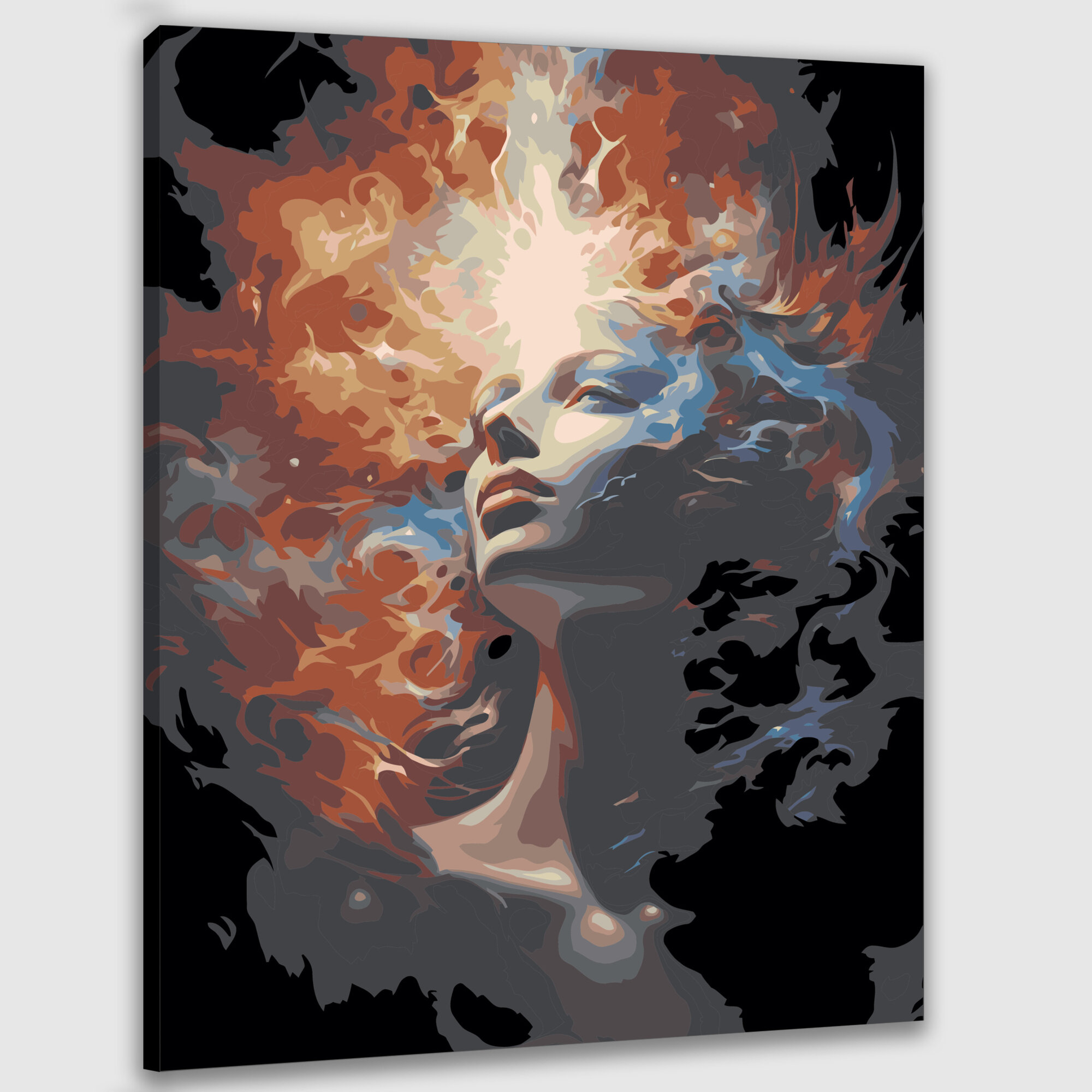 Картина по номерам 40x50 см, картина, масло, мистическая встреча, фигура, судьба, знак зодиака, взгляды, связь, аура