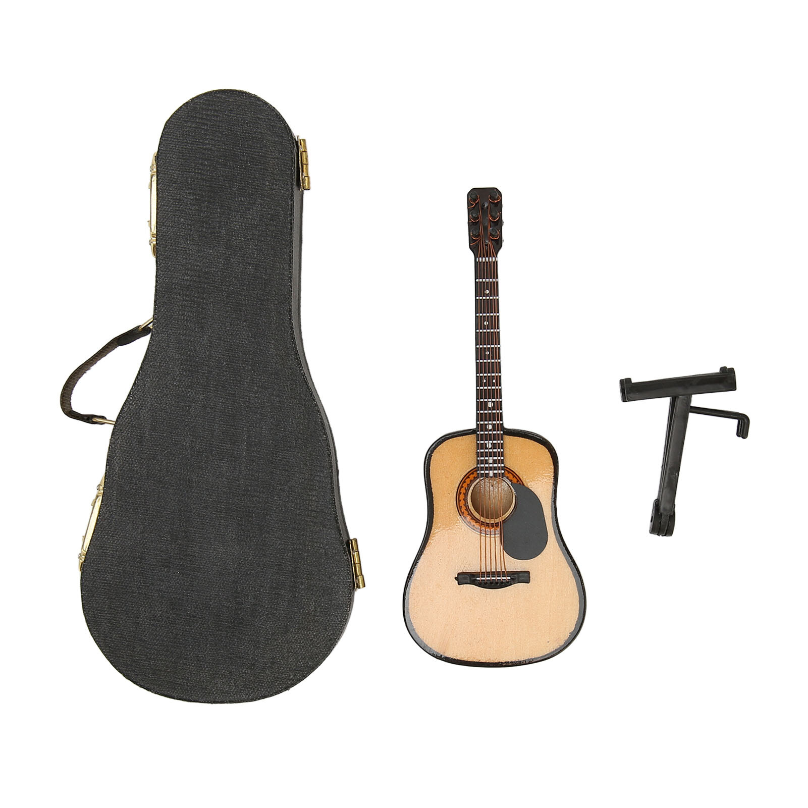 Миниатюрная народная гитара Реплика деревянный мини -музыкальный инструмент модель кукол домик 5,1 дюйма