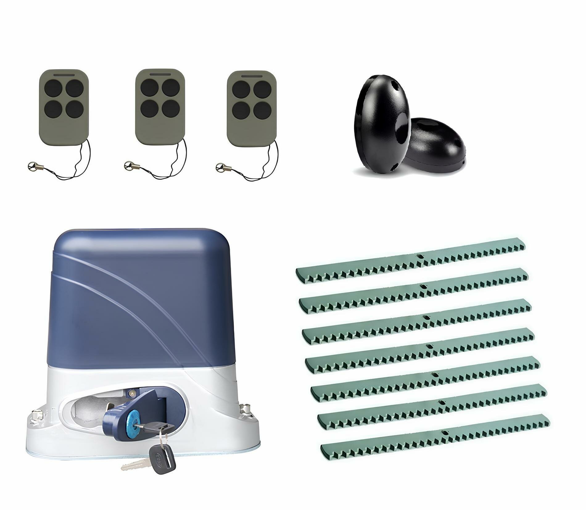 Автоматика для откатных ворот KSL-1300 KIT-FK7-Т3, комплект: привод, 3 пульта, фотоэлементы, 7 реек