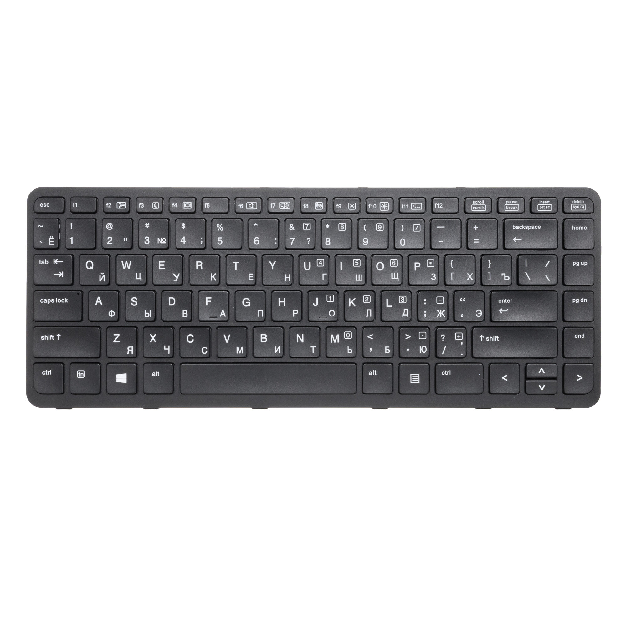 Клавиатура с подсветкой для ноутбука HP EliteBook 1040 G1 / EliteBook 1040 G2 / 739563-251 - черная, рамка серая