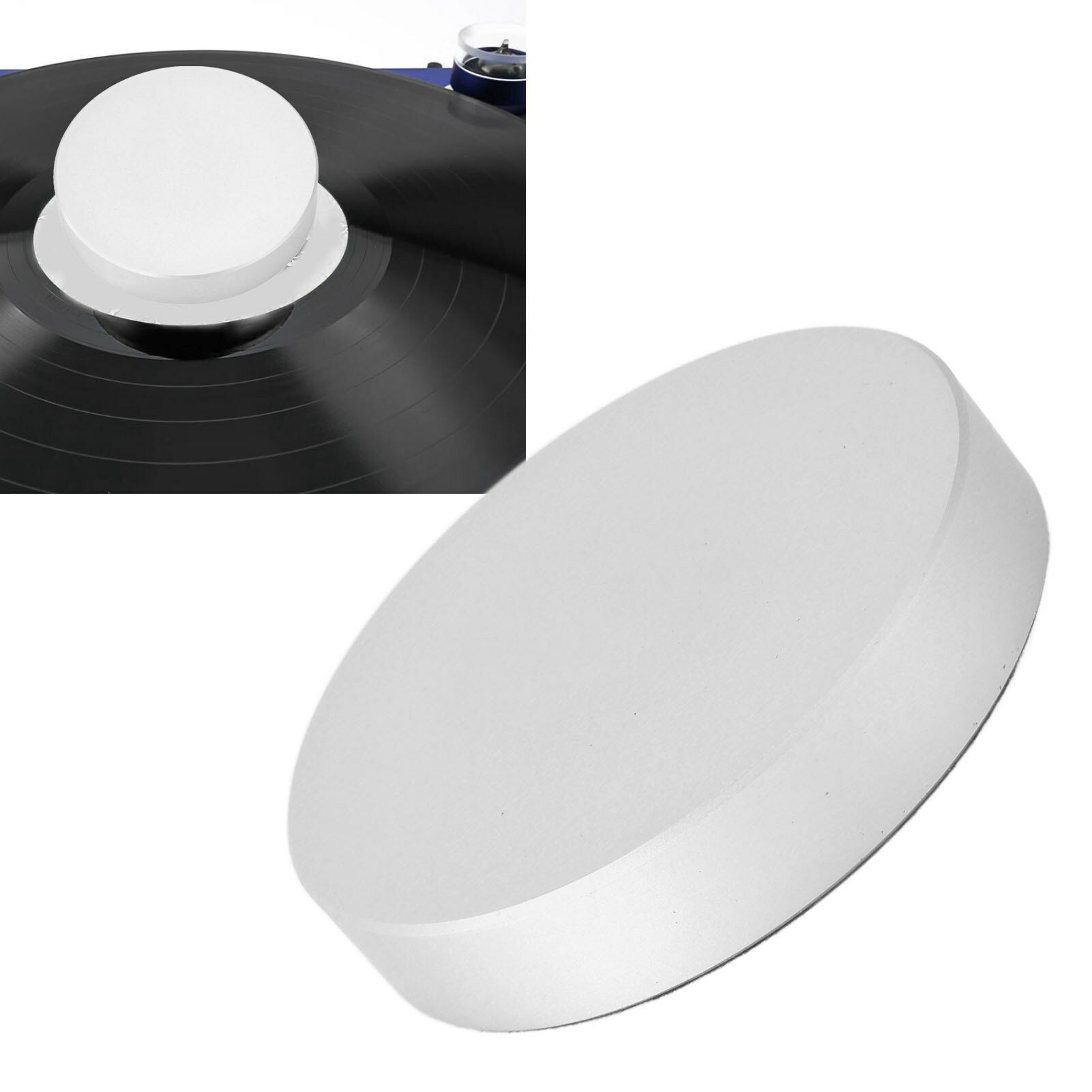 Диск-стабилизатор для проигрывателя винила, деталь для турнтейбла, из алюминиевого сплава, гайка для стабилизации веса пластинок HiFi, для вибрации, сбалансированный, серебристый, размер 78x15мм, диаметр отверстия 7.2мм, вес 194г, 1 шт.