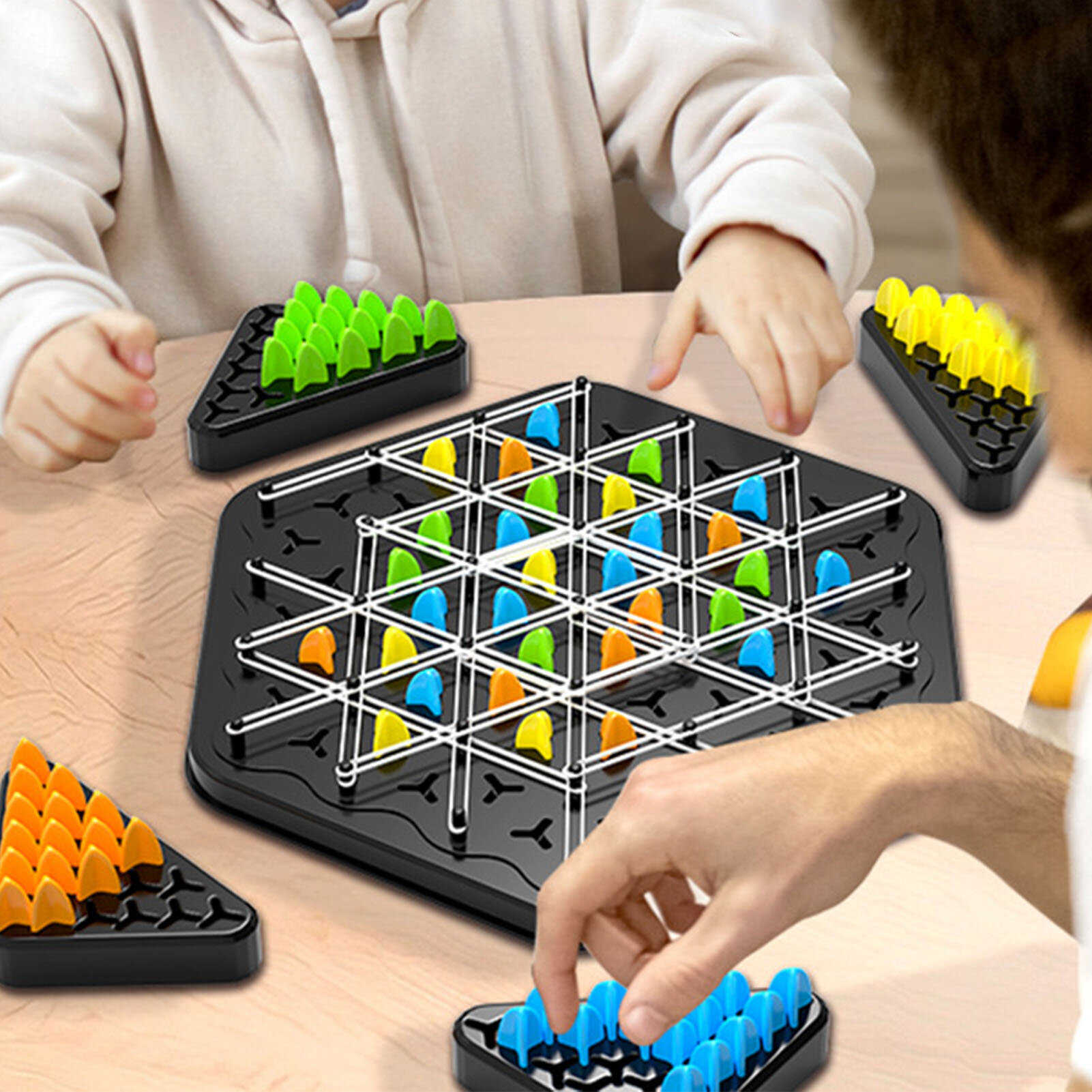 Triggle Board Game Challenges Интерактивная игра на координацию рук и глаз Triggle Rubber Band Game для семейного сбора