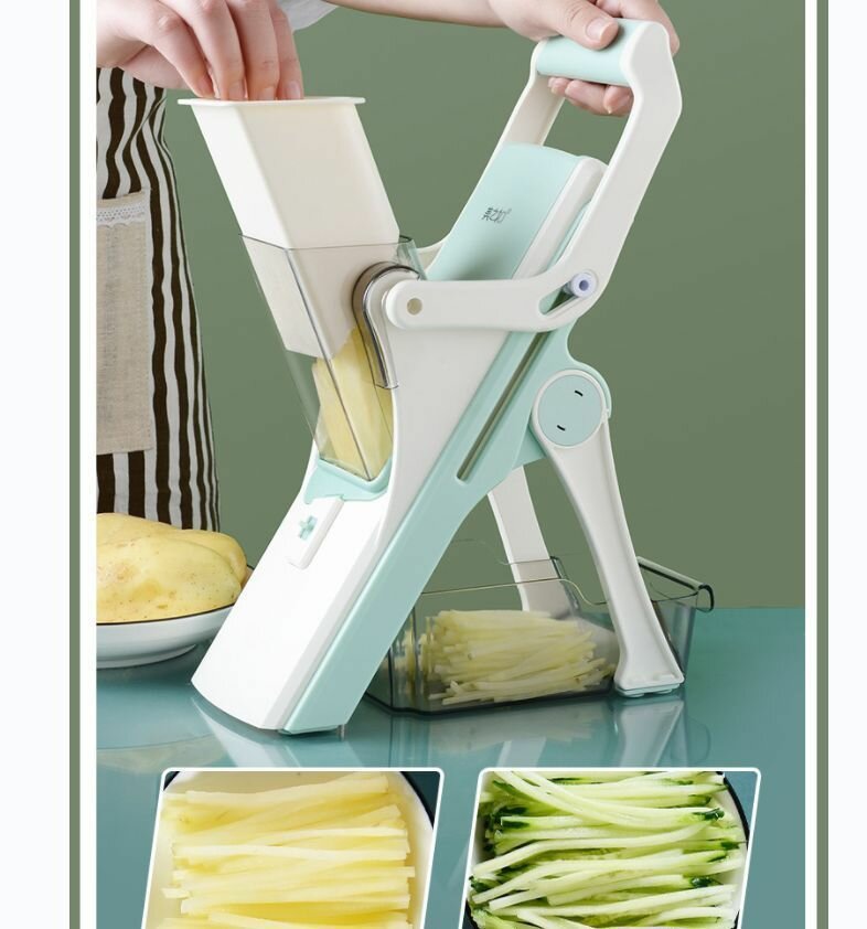 Безопасный слайсер 5 в 1, капусторезка молния ручная механическая, терка для овощей и фруктов, слайсер, Кухонный комбайн