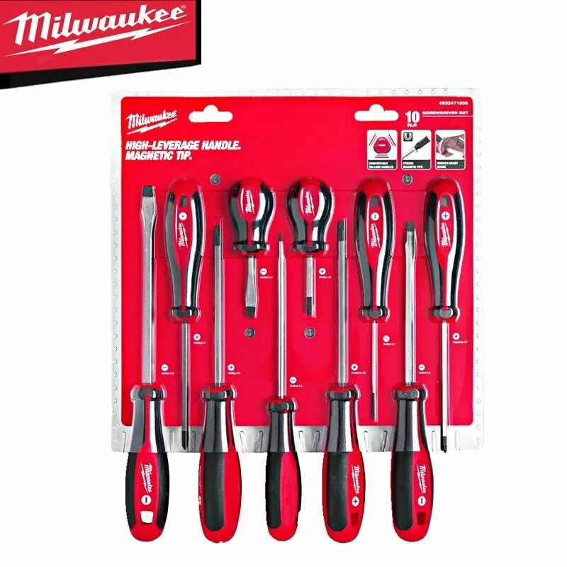 Набор отверток Milwaukee, 10 предметов, с магнитным