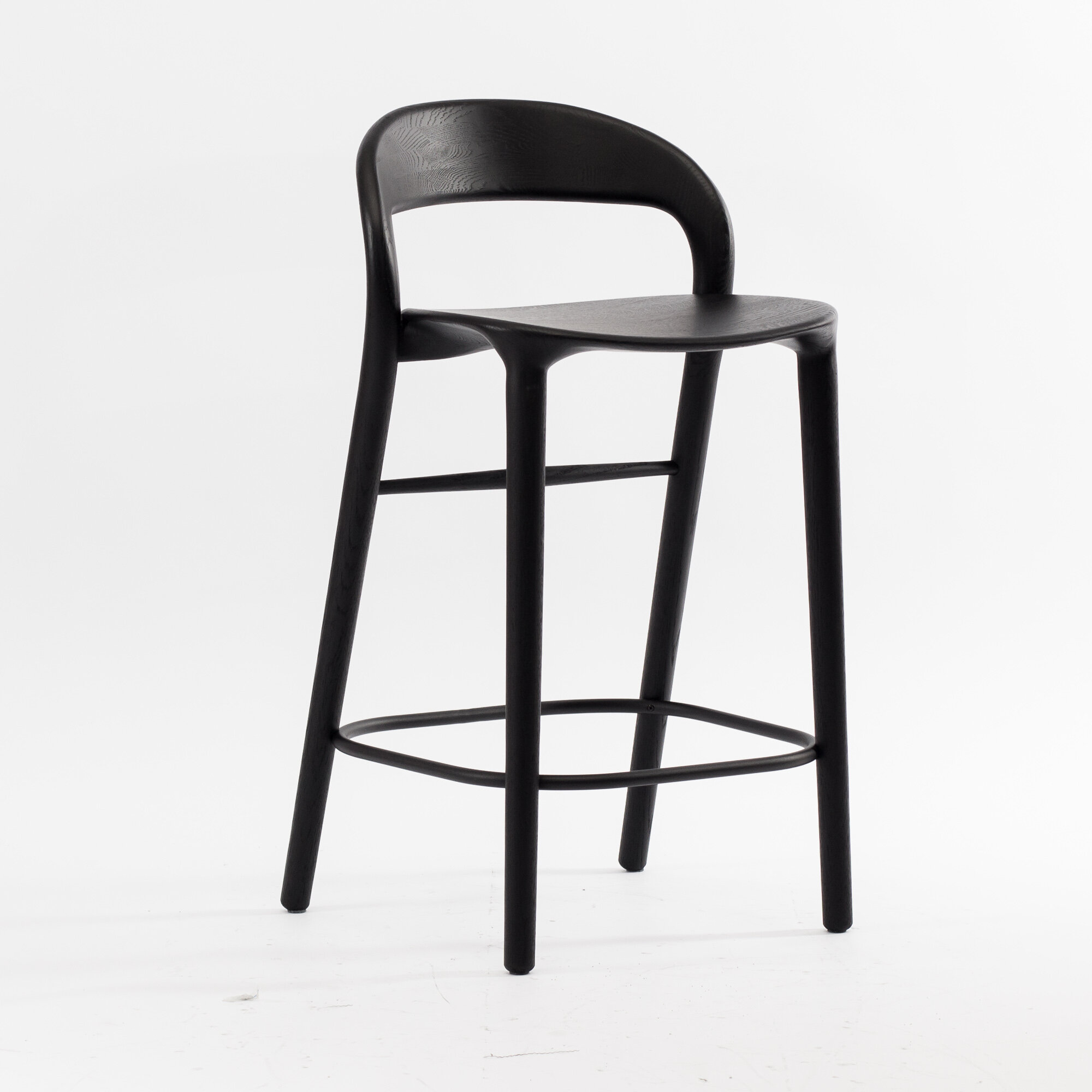 Стул полубарный Лугано дуб тон черный для дома/для гостиной/для столовой/для кафе/кухонный стул/стул кухонный