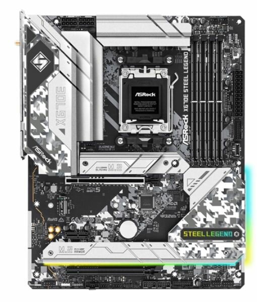 Материнская плата ASRock X670E Steel Legend (X670E Steel Legend) - AM5, AMD X670, 4хDDR5-5200 МГц, 2хPCI-Ex16, 4хM.2, Standard-ATX