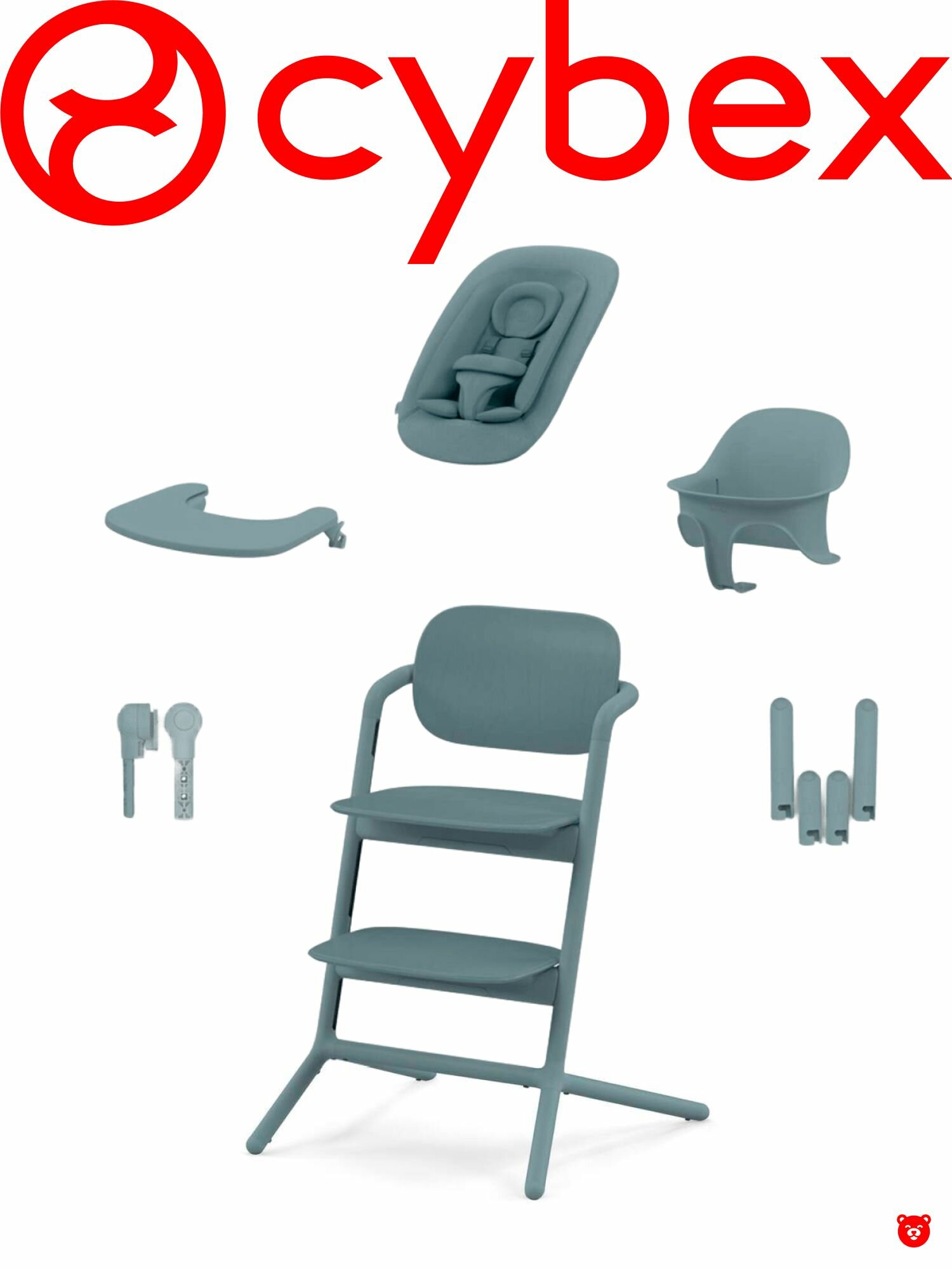 Cybex Lemo 4 в 1 (обновленная коллекция), Стульчик для кормления, Stone Blue