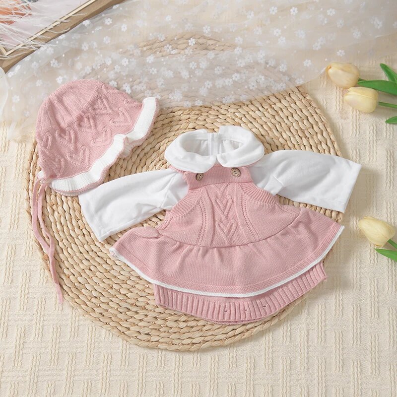 Вязаное платье для куклы реборн 55 см