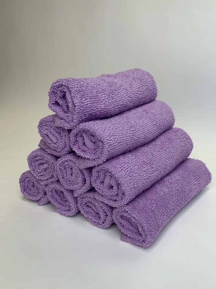 Салфетка Махровая 30х30 Набор (20 шт.) Насыщенная Сирень из 100% Хлопка / маленькое для рук/лица, уборки