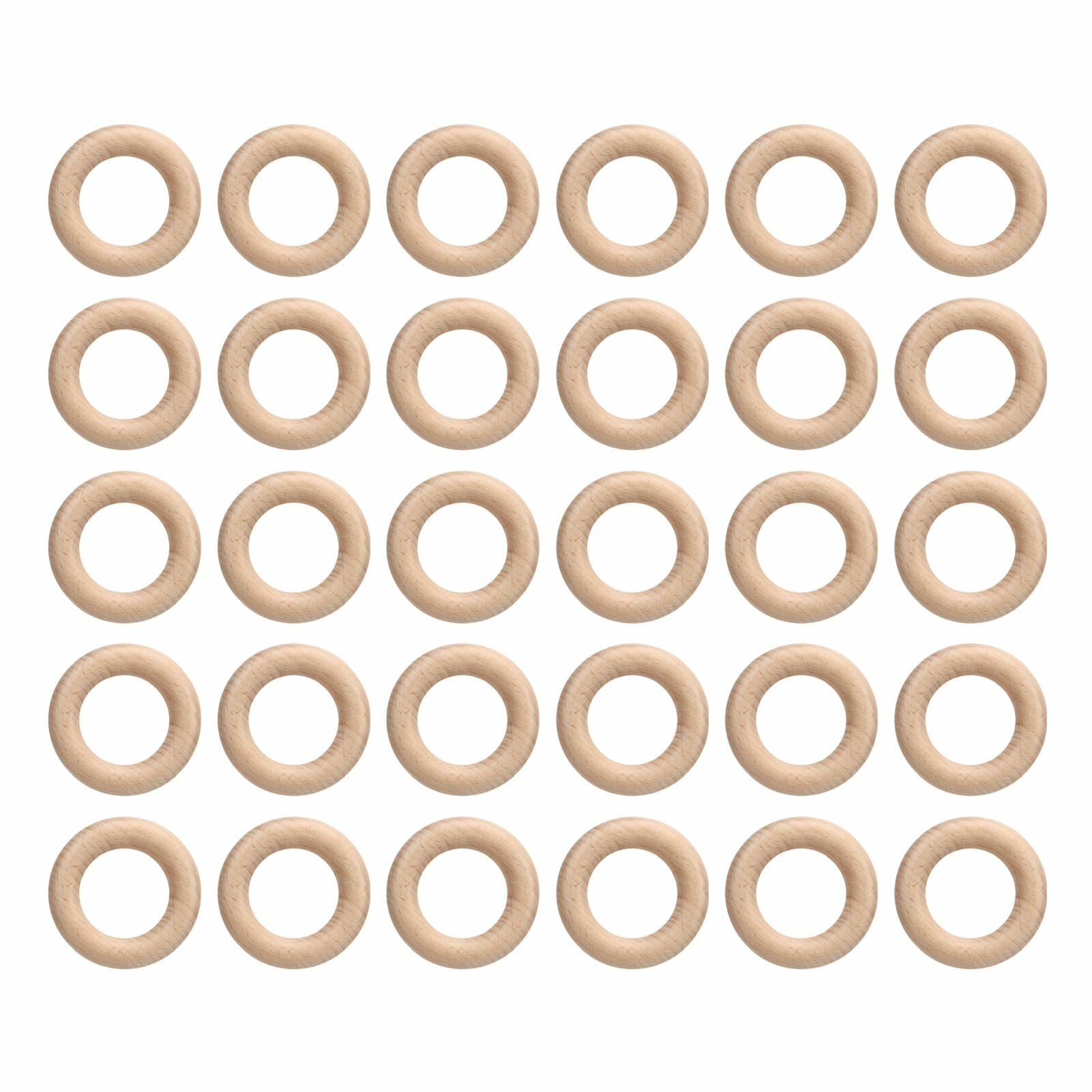 Деревянные кольца 30шт (бук, 6 см)